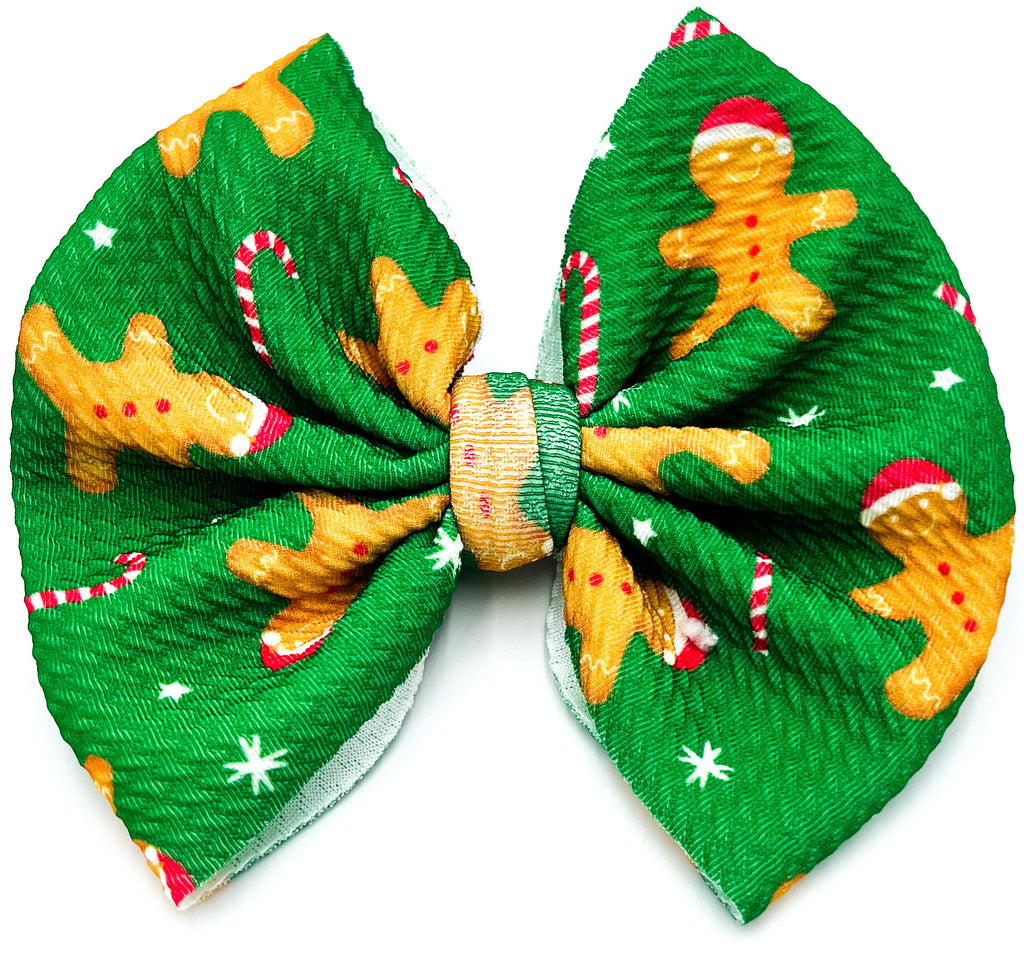 Jolly Gingerbread Bullet Bow – Jett + Jax Bows